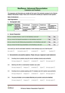 Advanced Resuscitation Program Evaluation 2019 | NeoResus