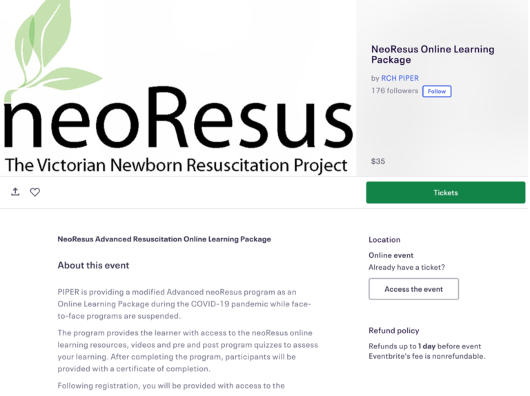 NeoResus online learning package | NeoResus